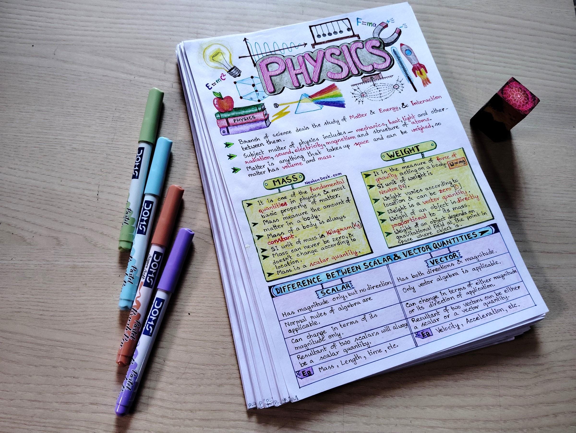 General Physics Aesthetic Notes for High School Physics Grade 9th ...