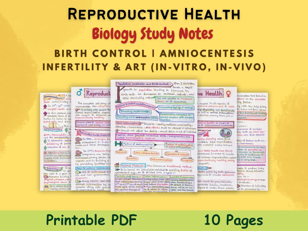 Human Reproductive Health Male & Female Biology Grade 12 Handwritten ...