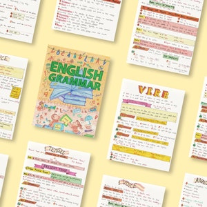 Learn English Grammar Study Notes PDF | Verb, Sentence, Articles, Parts ...