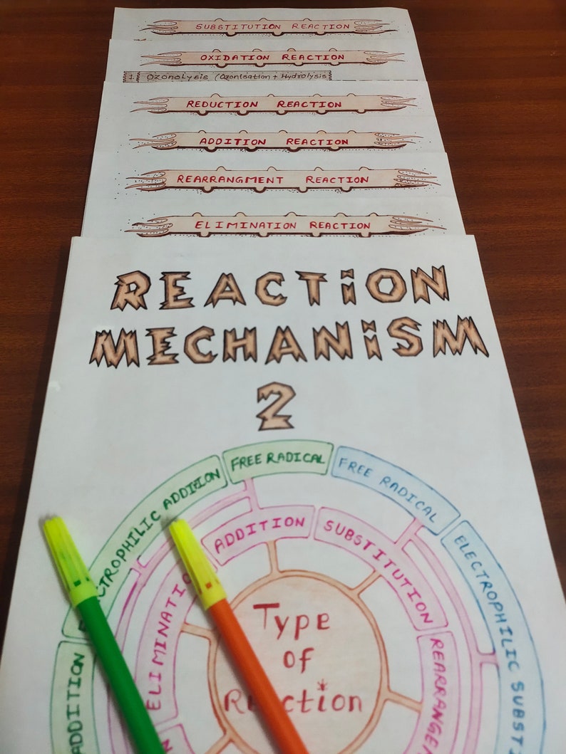 Reaction Mechanism 2 Organic Chemistry Grade 12 Handwritten Color Study ...
