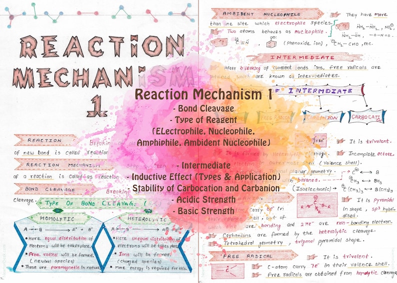 Reaction Mechanism 1 | Organic Chemistry | Orgo/ochem 11 12 Handwritten ...
