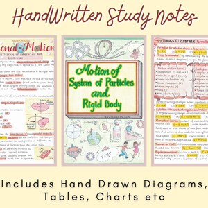 Rotational Motion Study Notes PDF for 11 & 12 Grade High - Etsy