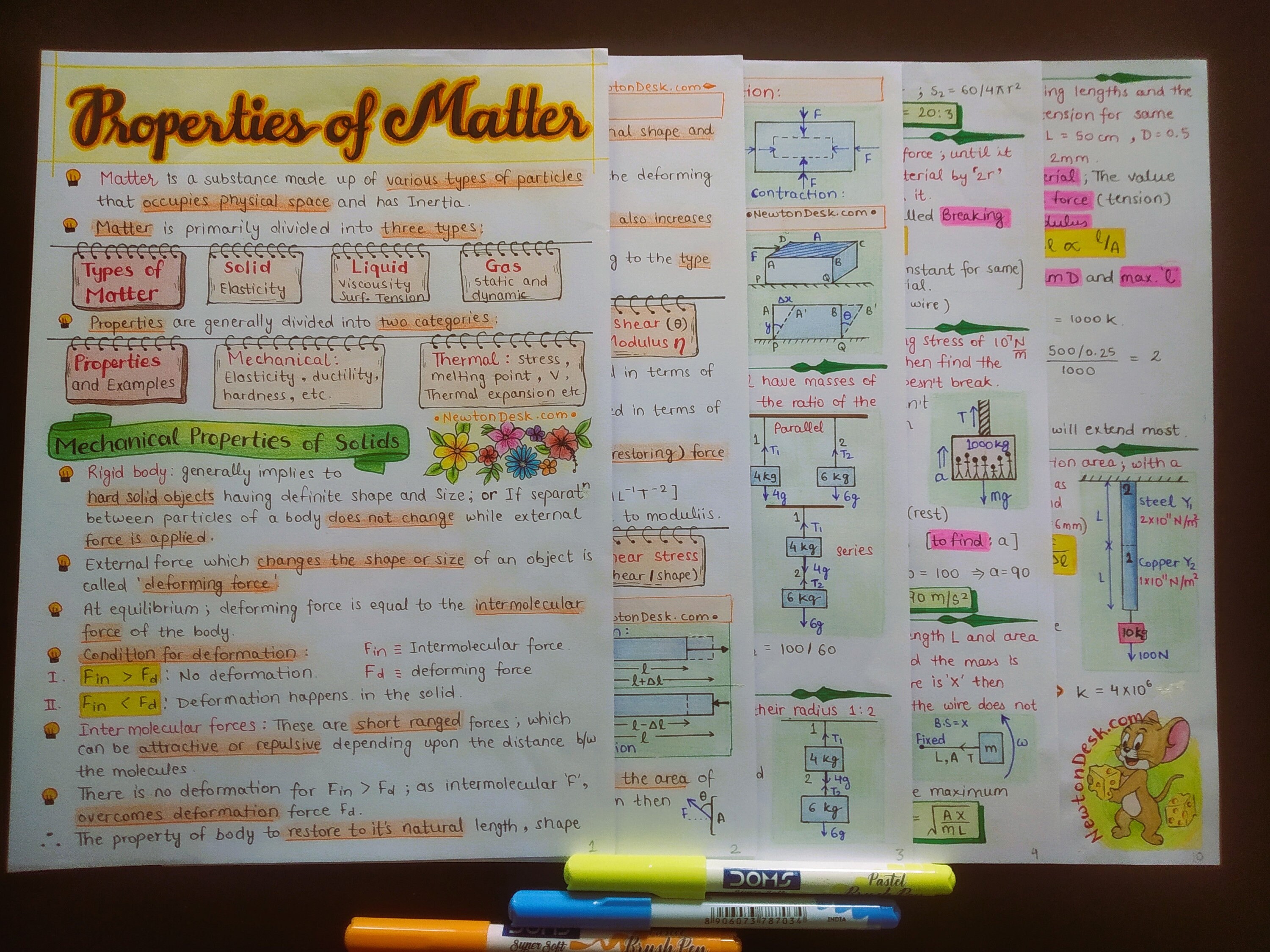 Properties of Bulk Matter Study Notes PDF for 11 & 12 Grade High School ...