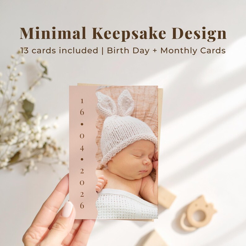 Minimalist Baby Milestone Cards Monthly | First Year Printable Set ...