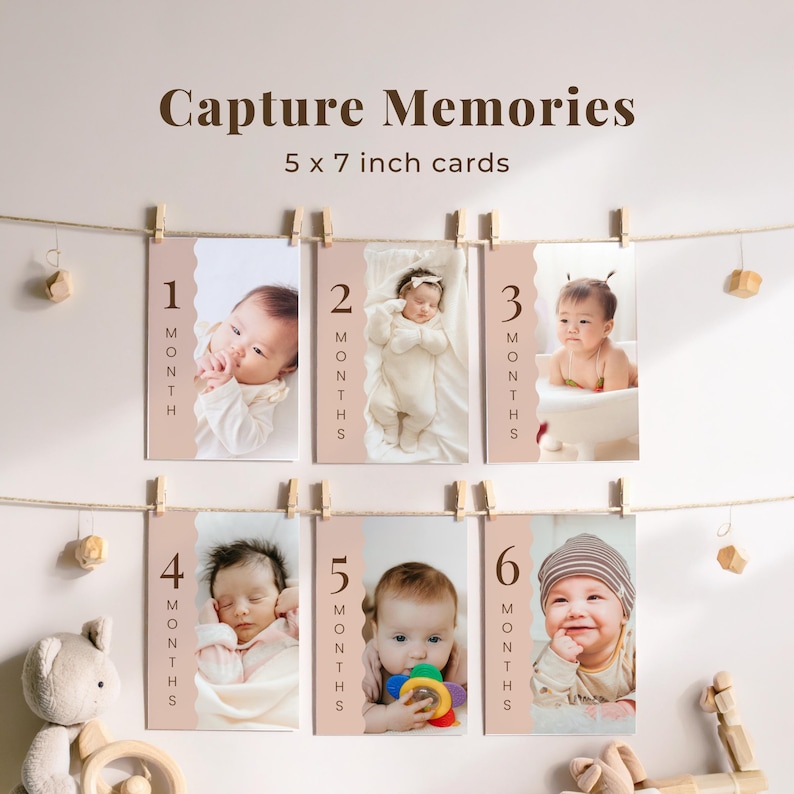 Minimalist Baby Milestone Cards Monthly | First Year Printable Set ...