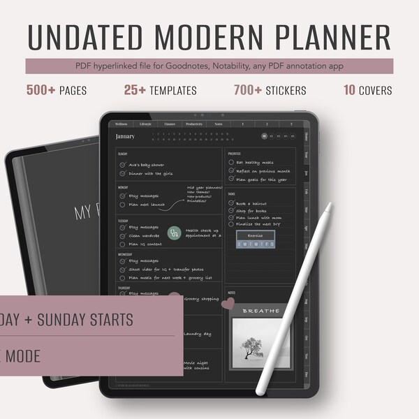 Modern Planner - Etsy