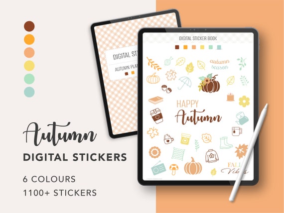 1100 AUTUMN DIGITAL STICKERS Digital Planner Stickers - Etsy