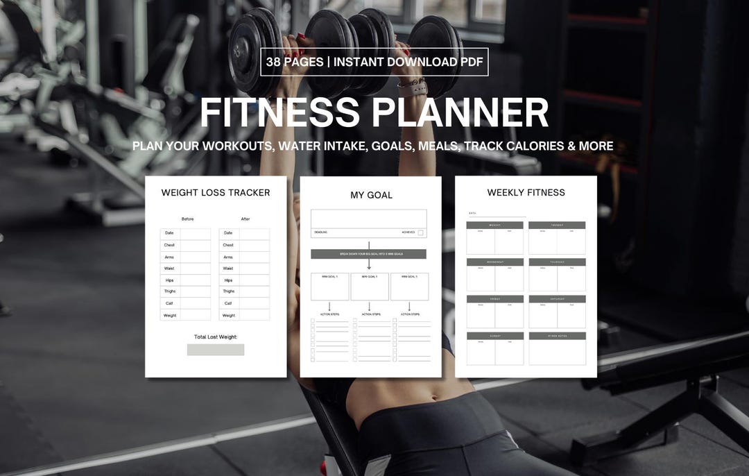 FITNESS PLANNER - Plan Your Workouts, Water Intake, Goals, Sleep, Track ...