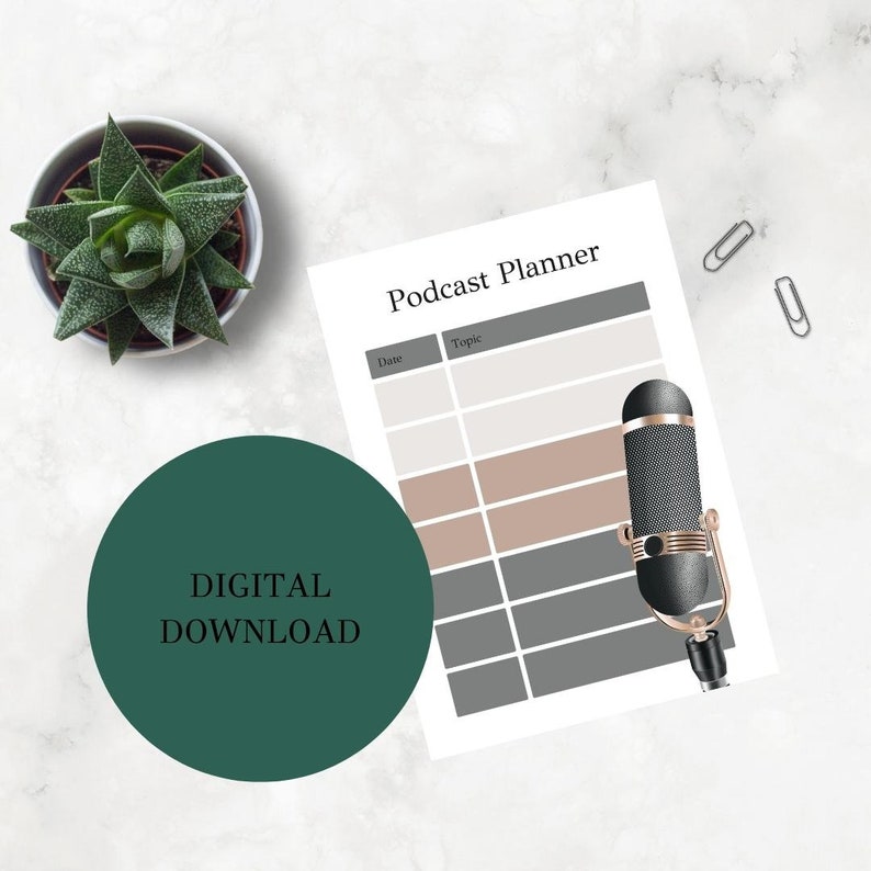Podcast Printable Content Planner With Hand-made Illustration ...
