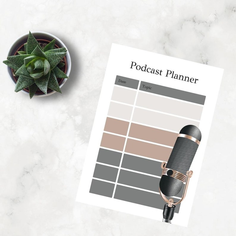 Podcast Printable Content Planner With Hand-made Illustration ...