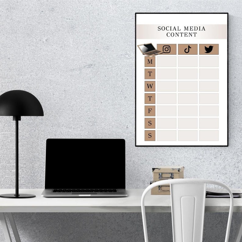 Social Media Printable Content Planner With Hand-made Illustration ...