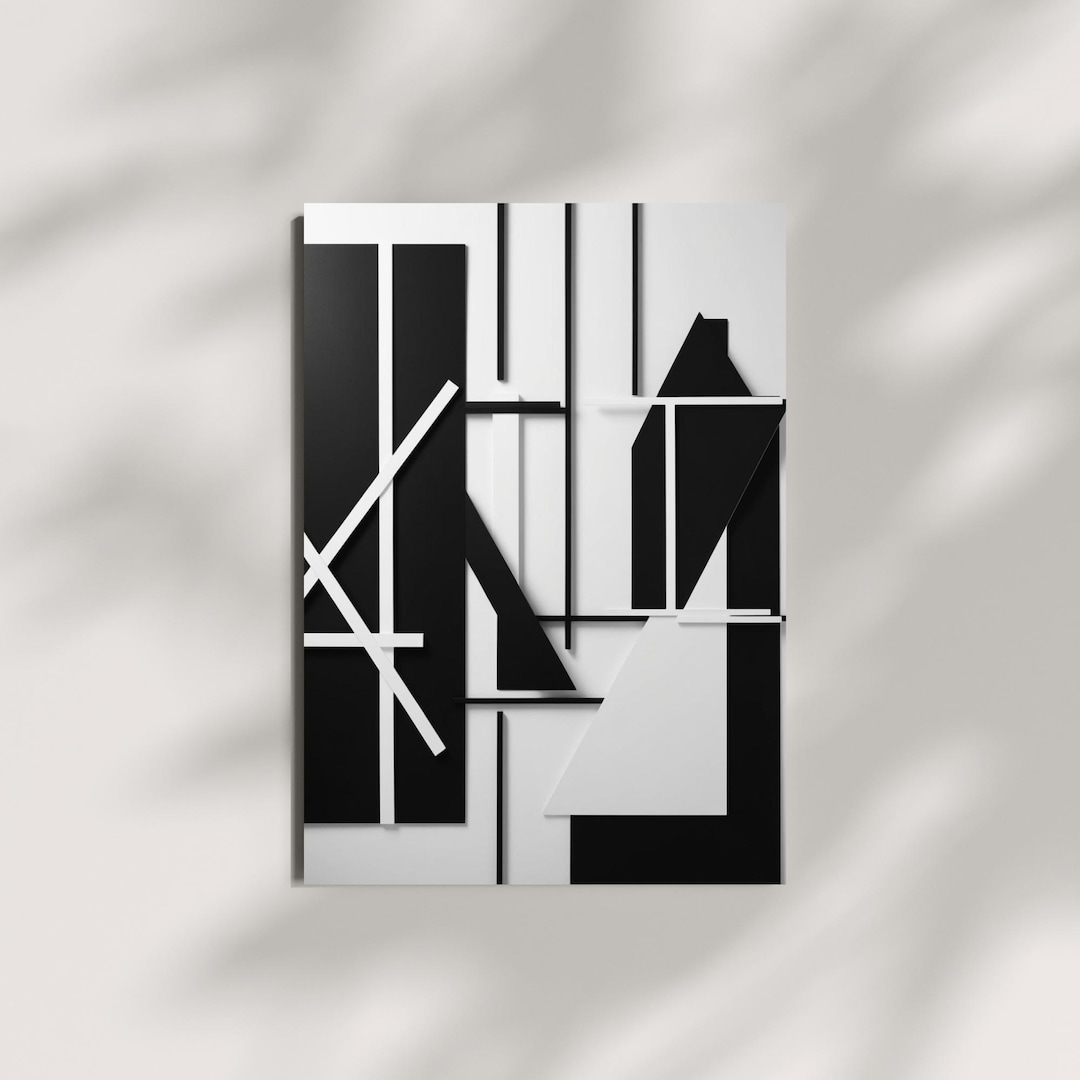 Minimalist Black and White Poster | High Contrast Geometric and ...