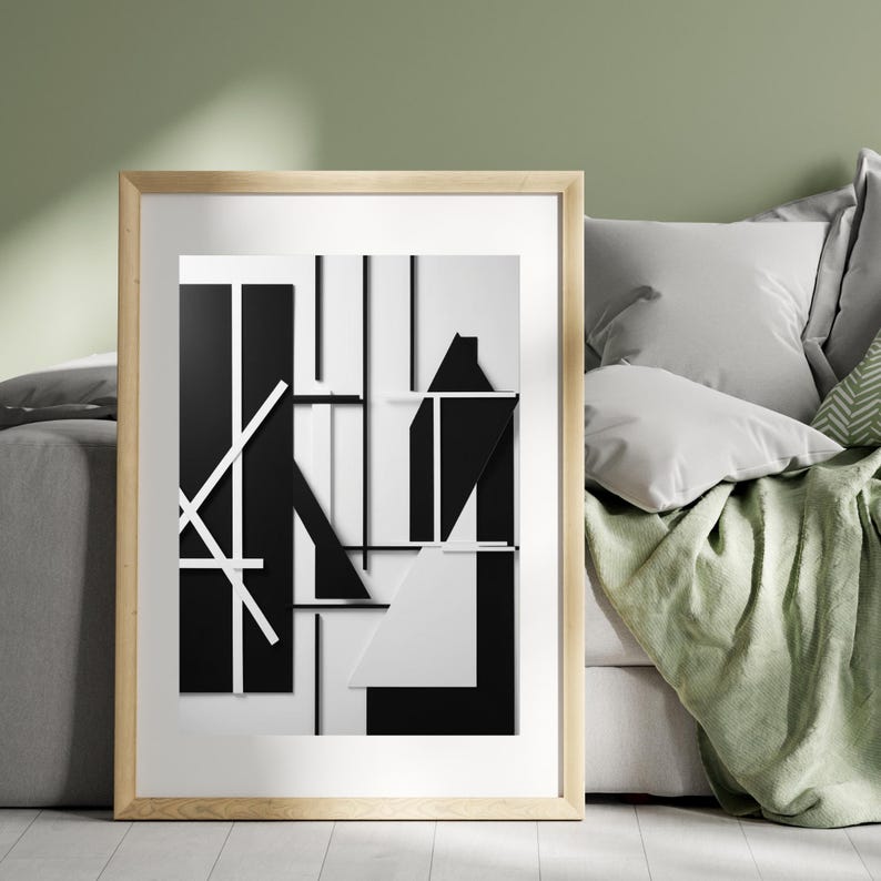 Minimalist Black and White Poster | High Contrast Geometric and ...
