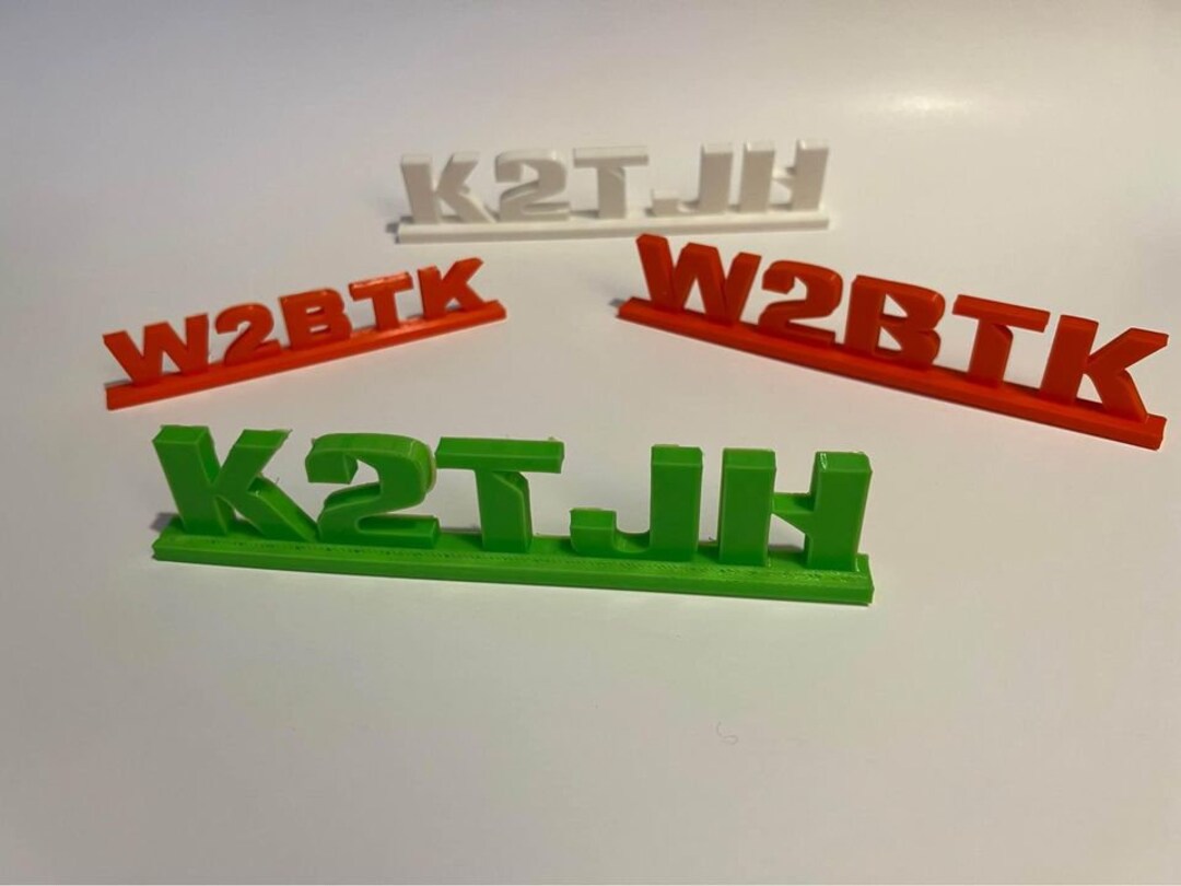 3D Printed Amateur Ham Radio Call Sign Desk Sign 4-6 Letters ...