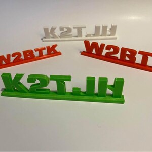 3D Printed Amateur Ham Radio Call Sign Desk Sign 4-6 Letters ...