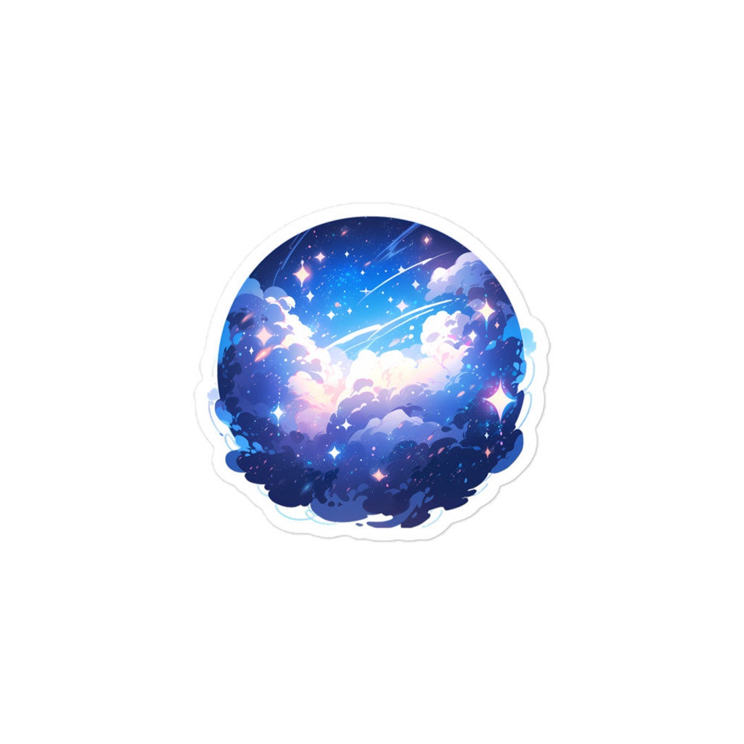 Clouds and Galaxy Vinyl Sticker - Celestial, High-quality Decal ...