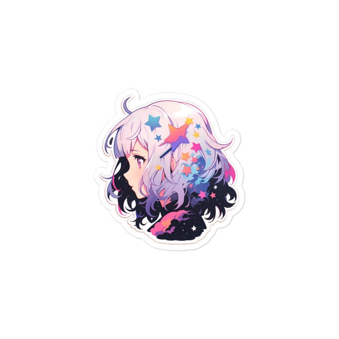 Anime Girl Vinyl Sticker - Adorable, High-quality Decal Inspired by ...