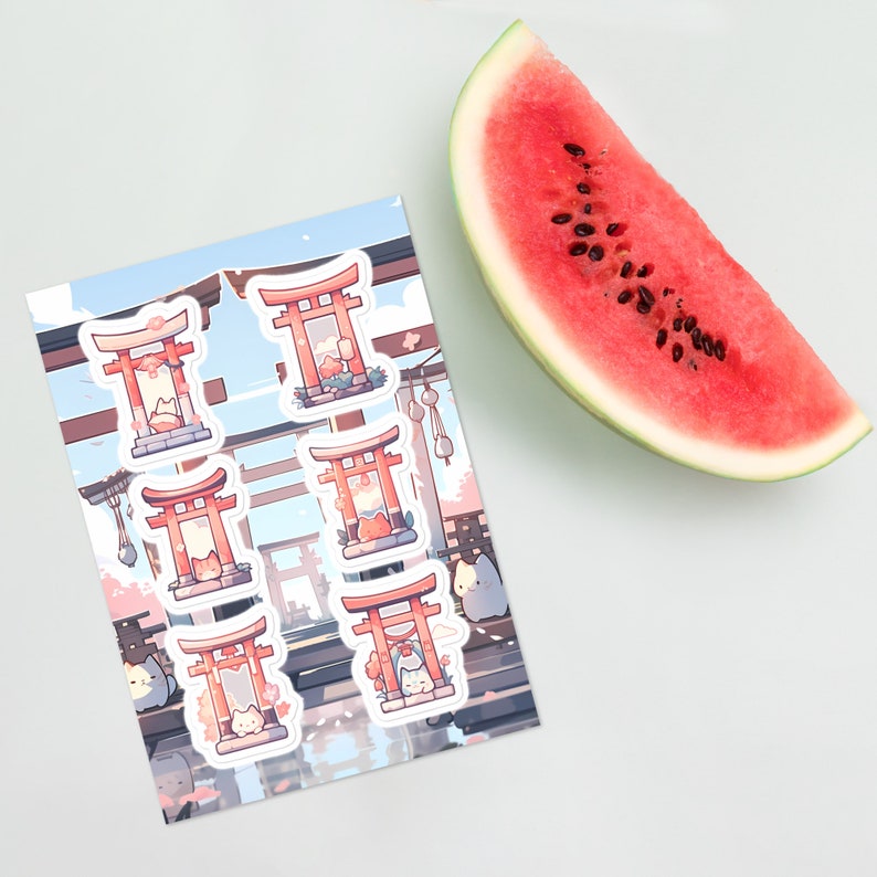 Torii Gate Sticker Sheet Japanese Aesthetic Stickers for - Etsy