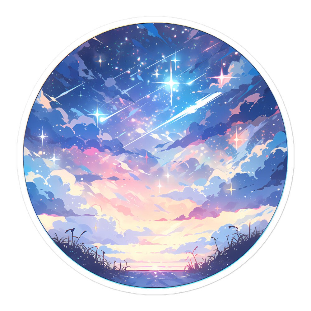 Starry Night Sky Vinyl Sticker - Luminous, High-quality Decal Inspired ...