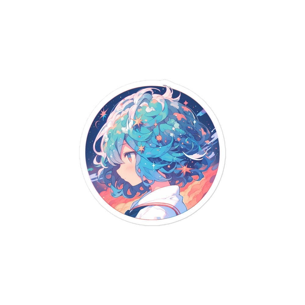 Earth Anime Girl Vinyl Sticker Harmonious, High-quality Decal Inspired ...