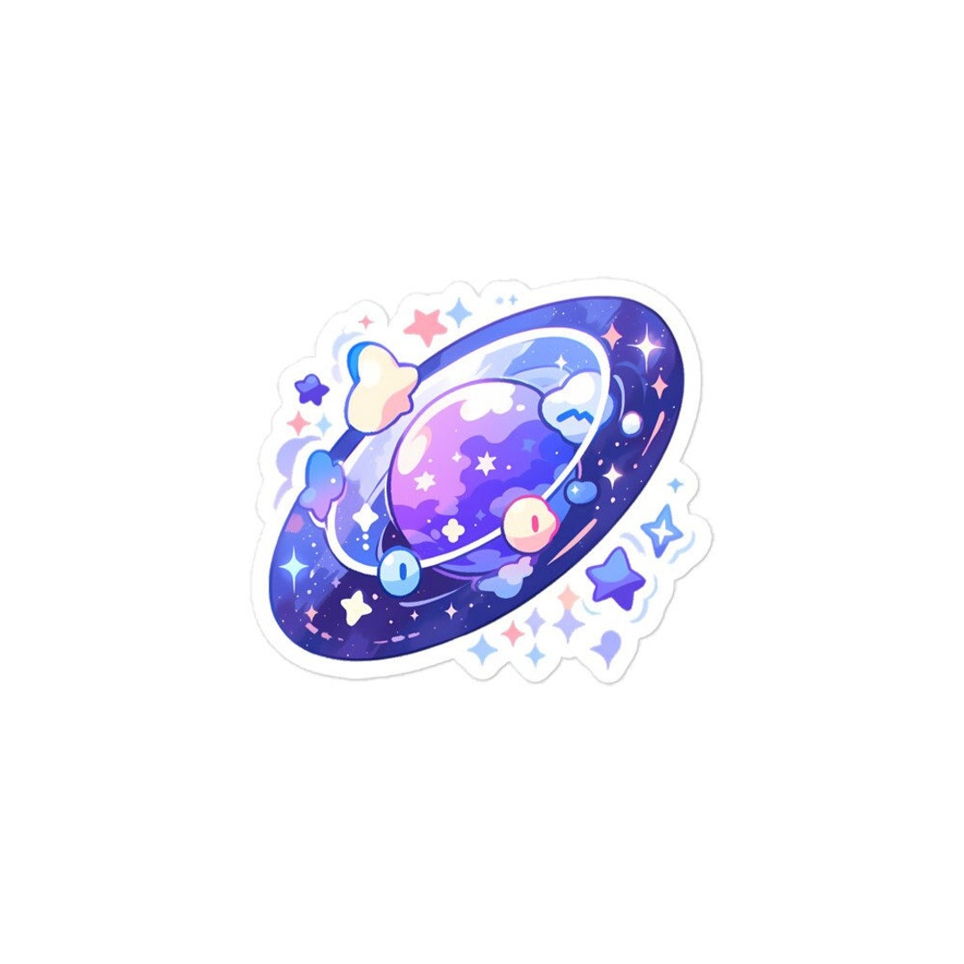 Pastel Galaxy Vinyl Sticker - Soft-toned, High-quality Decal Inspired ...