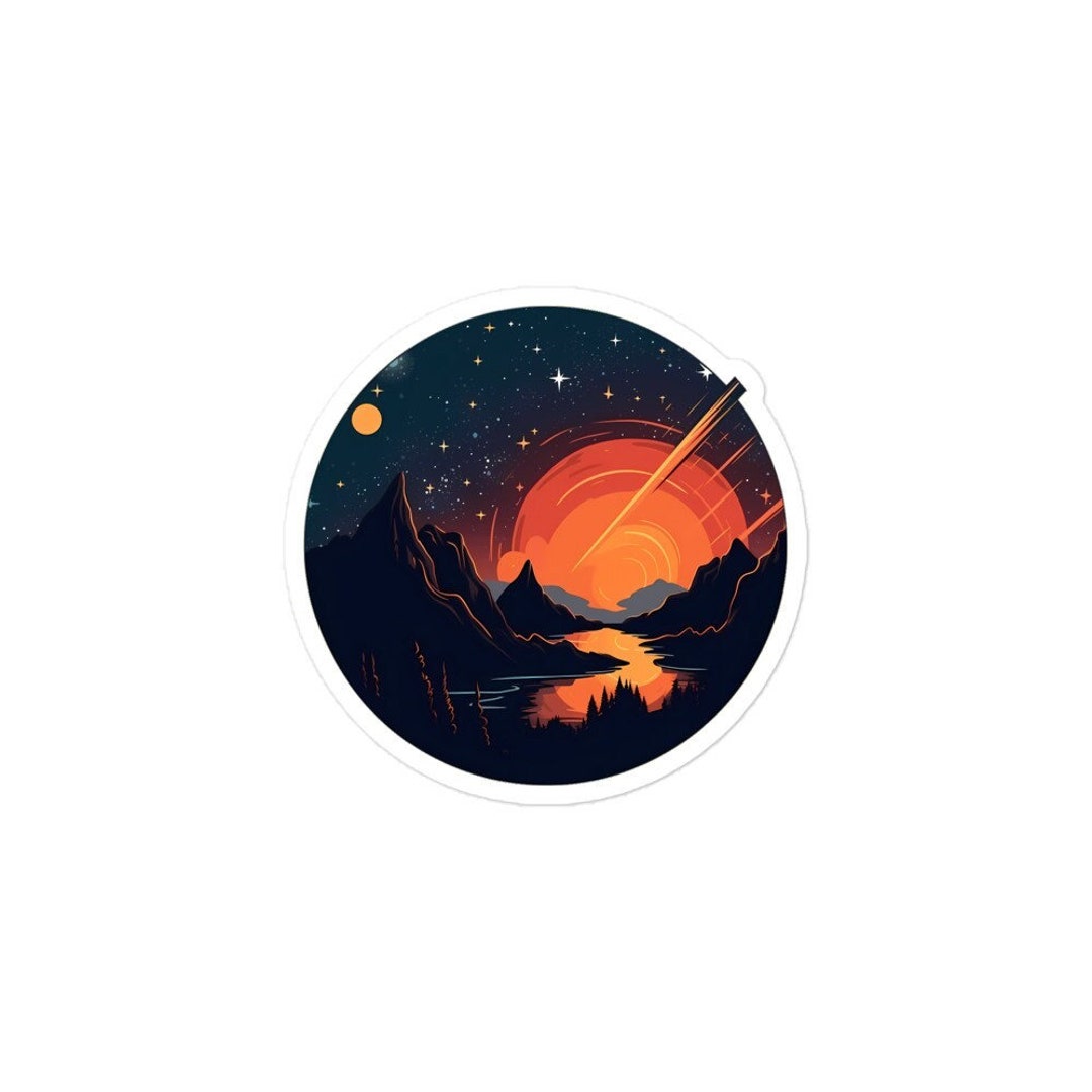 Shooting Star Celestial Sky Vinyl Sticker - Enchanting, High-quality ...