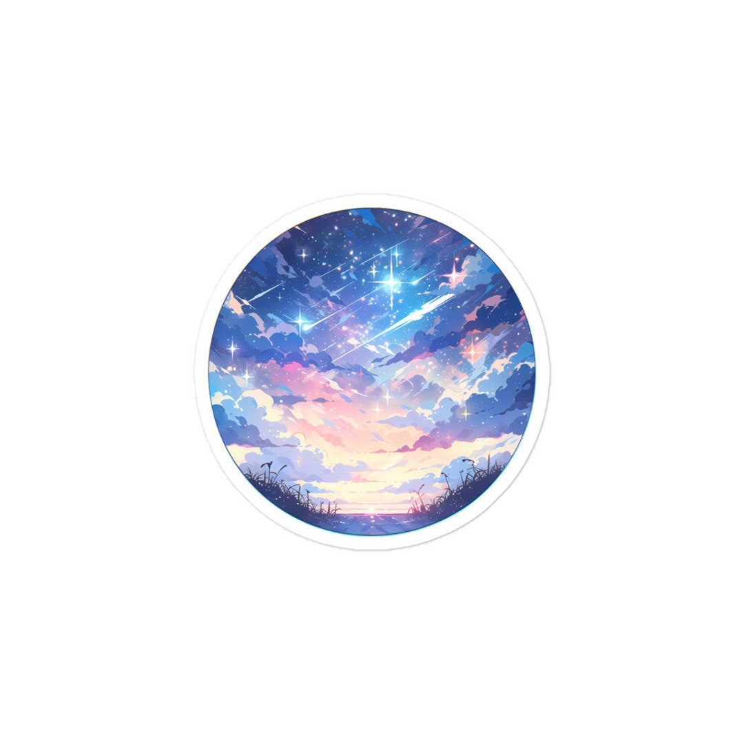 Starry Night Sky Vinyl Sticker - Luminous, High-quality Decal Inspired ...