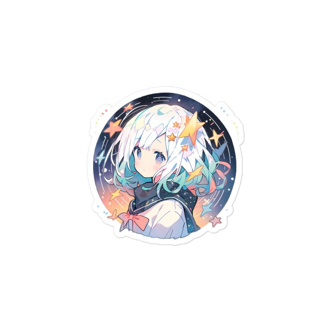 Star Anime Girl Vinyl Sticker - Ethereal, High-quality Decal Inspired ...