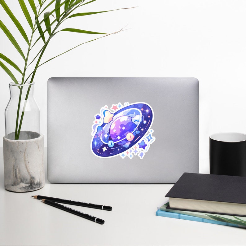 Pastel Galaxy Vinyl Sticker - Soft-toned, High-quality Decal Inspired ...