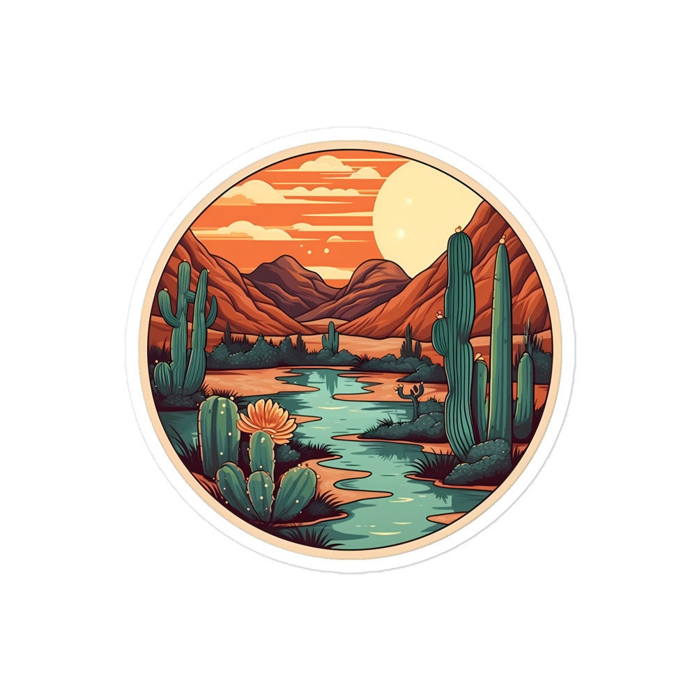 Desert Oasis Vinyl Sticker High-quality Decal Capturing Tranquil ...