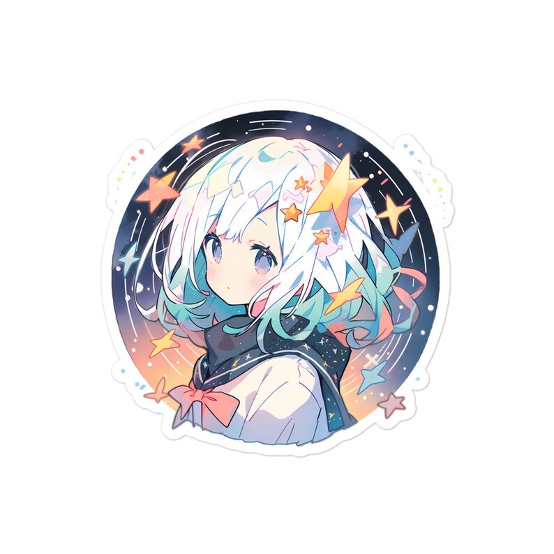 Star Anime Girl Vinyl Sticker Ethereal High-quality Decal - Etsy