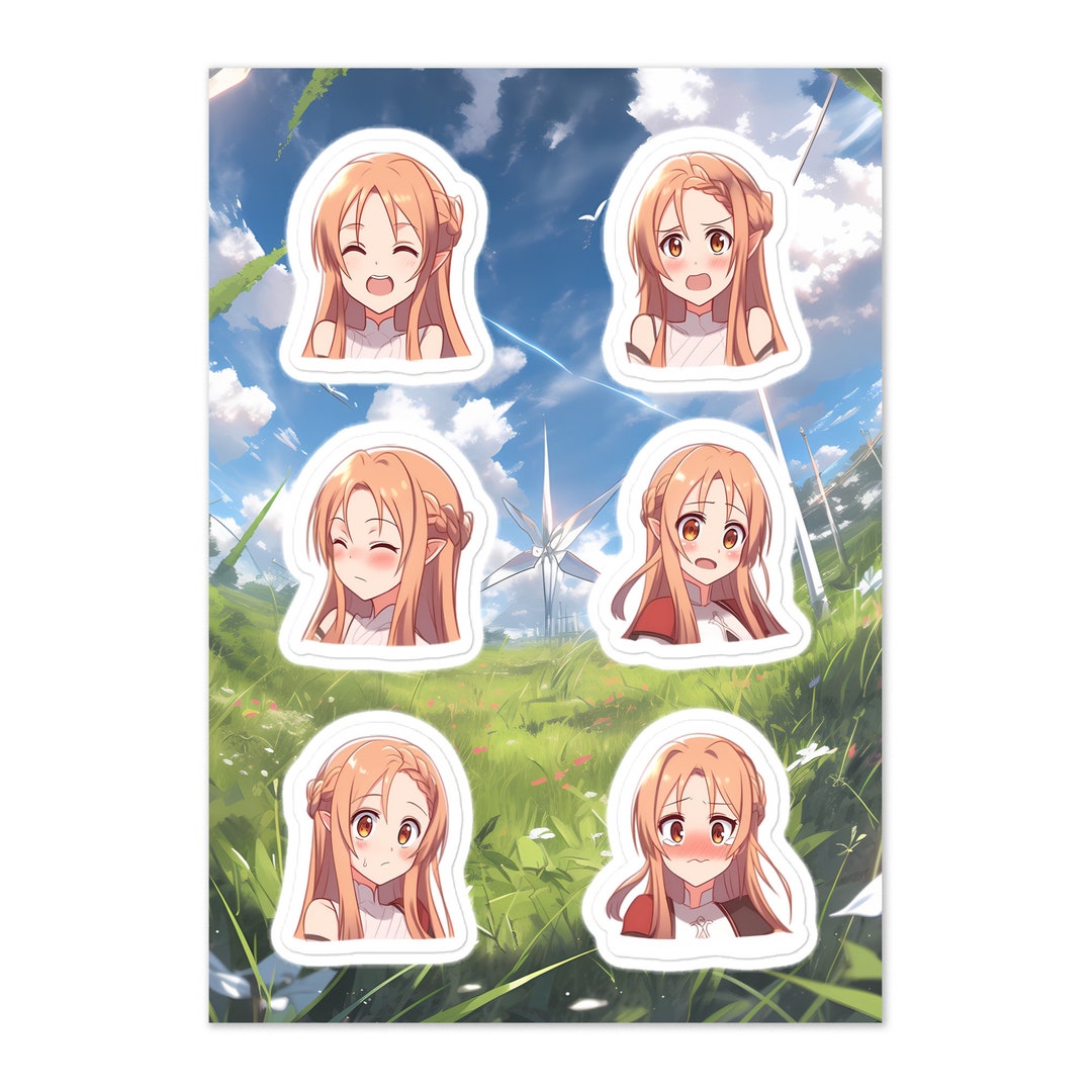 Asuna-inspired Sticker Sheet - Japanese Aesthetic, Glossy Finish ...