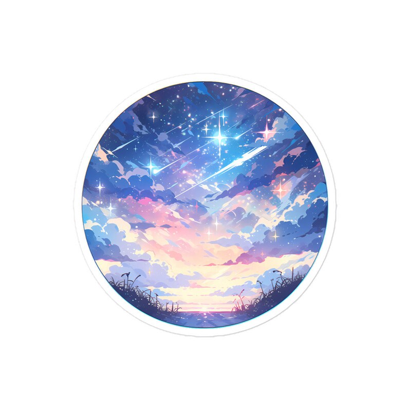 Starry Night Sky Vinyl Sticker - Luminous, High-quality Decal Inspired ...