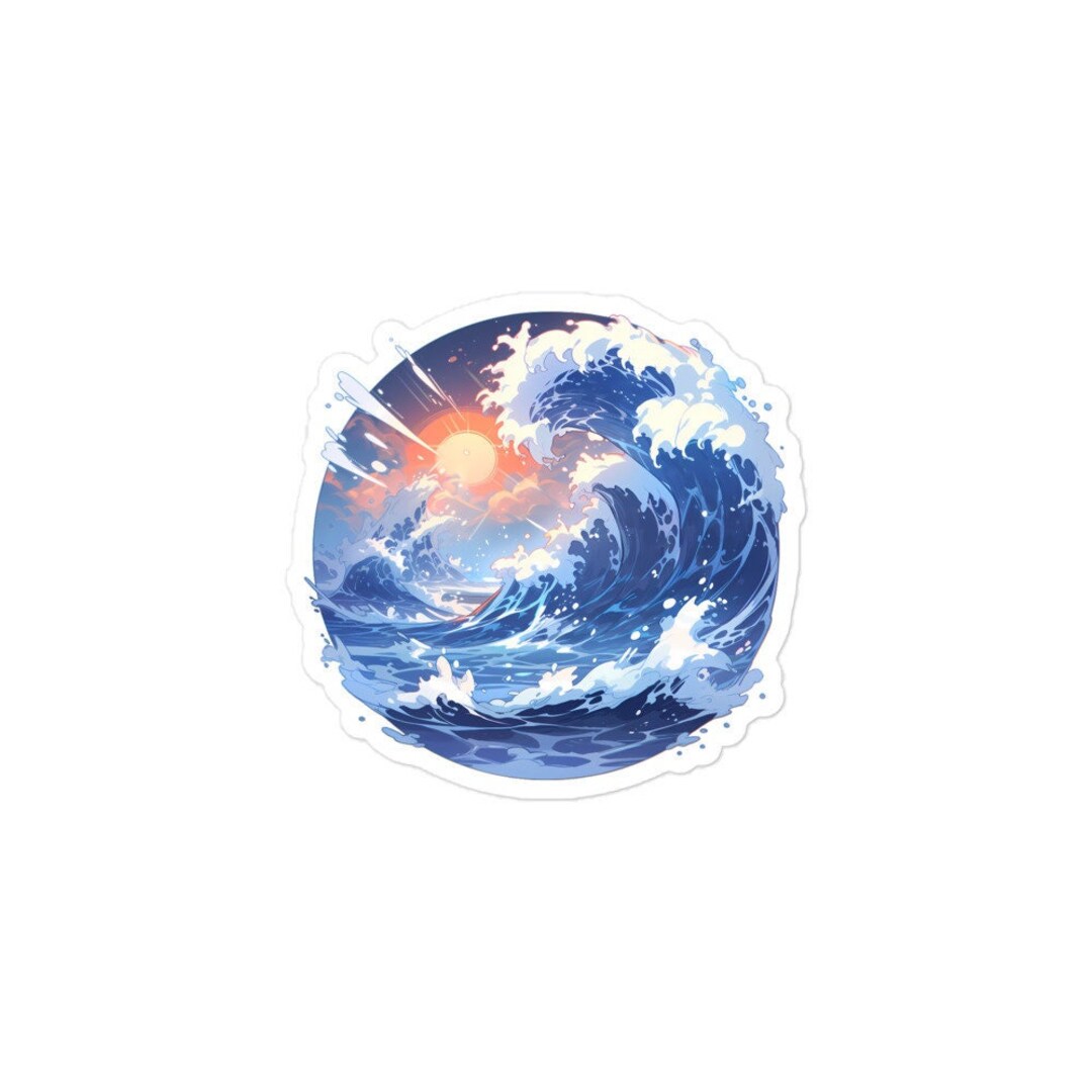 Ocean Wave Vinyl Sticker - Tranquil, High-quality Decal Inspired by ...