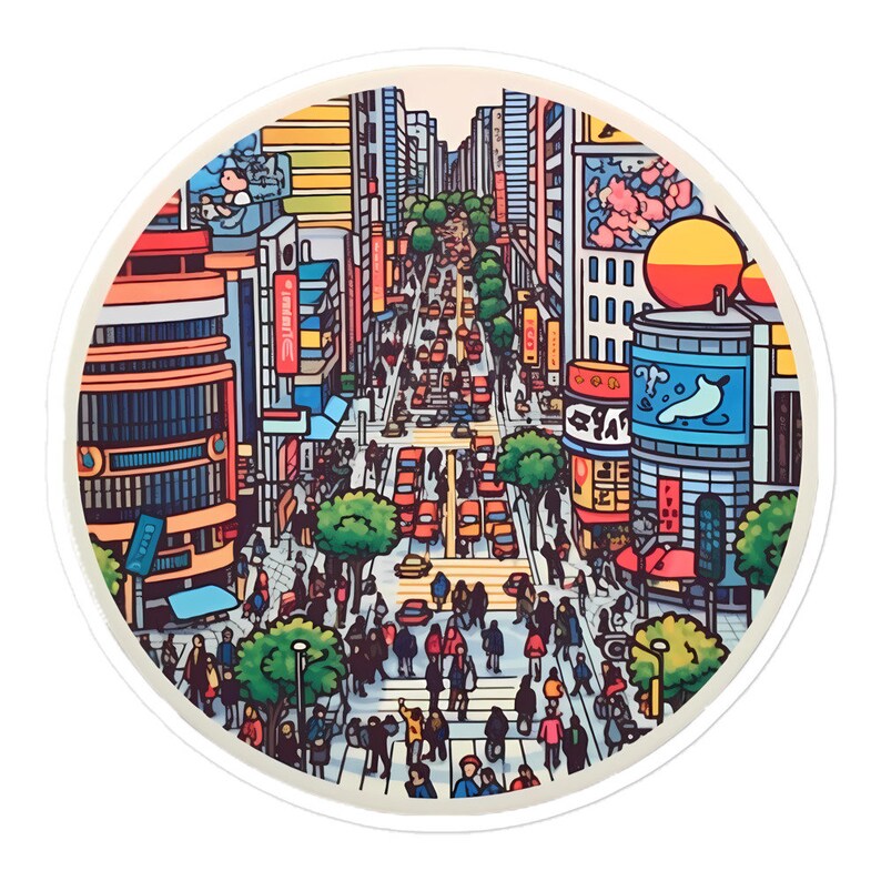 Shibuya Crossing Vinyl Sticker - High-quality Decal Capturing Tokyo's ...