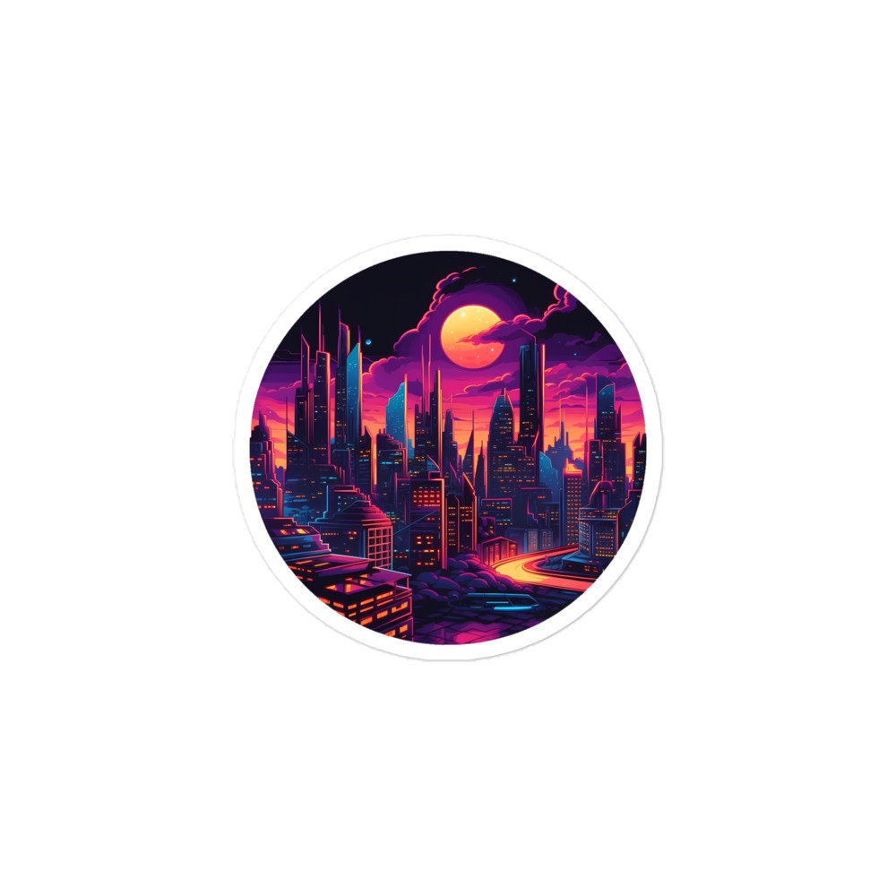 Cyberpunk City Vinyl Sticker High-quality Futuristic Decal Perfect for ...
