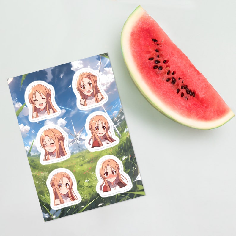 Asuna-inspired Sticker Sheet - Japanese Aesthetic, Glossy Finish ...