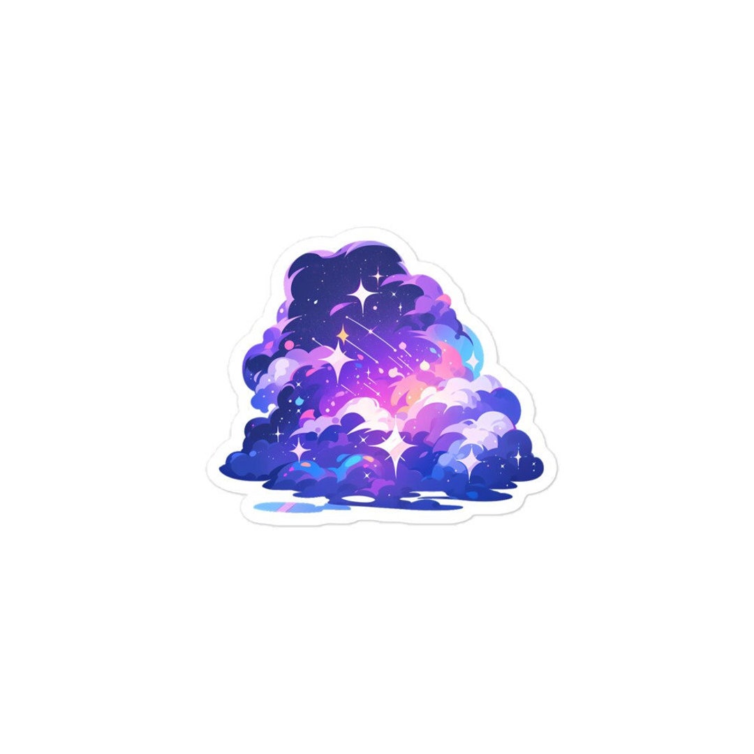 Pastel Galaxy Clouds Vinyl Sticker - Dreamy, High-quality Decal ...