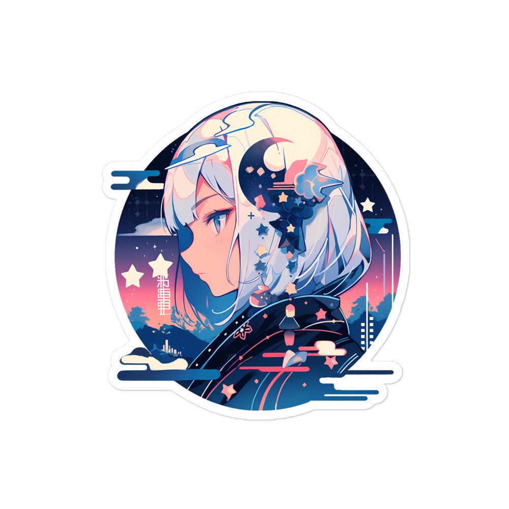 Moon Anime Girl Vinyl Sticker High-quality Decal Inspired by Japanese ...