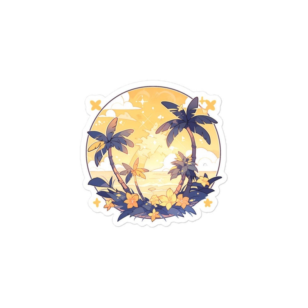 Tropical Palm Tree Vinyl Sticker - Vivid, High-quality Decal Inspired ...
