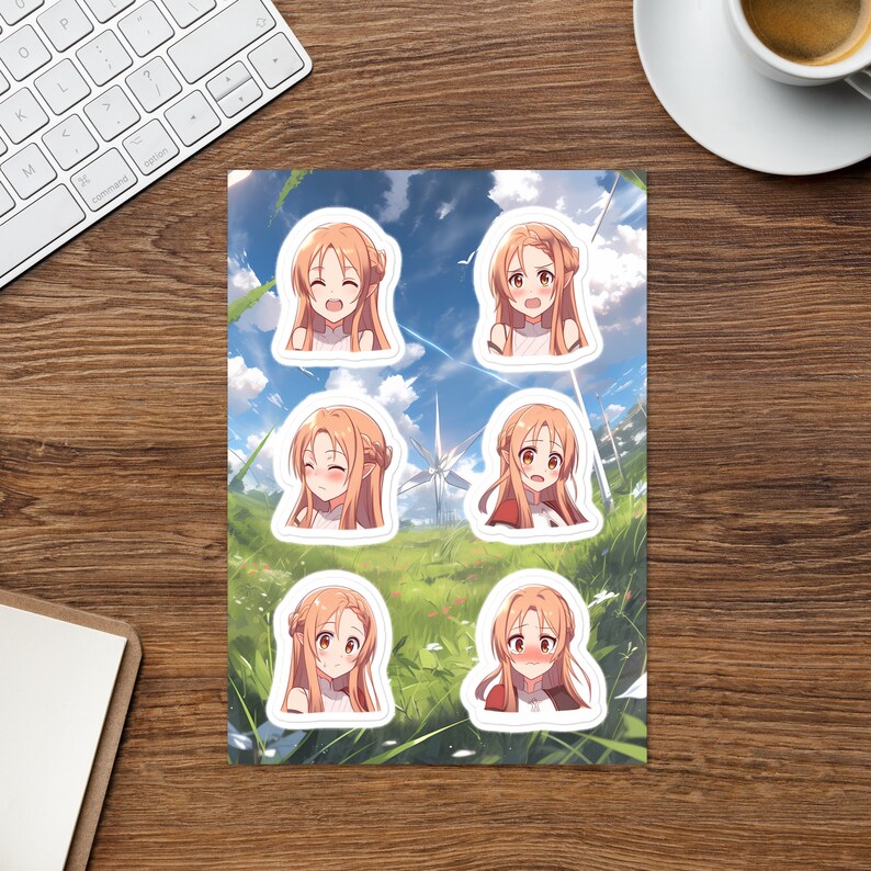Asuna-inspired Sticker Sheet - Japanese Aesthetic, Glossy Finish ...