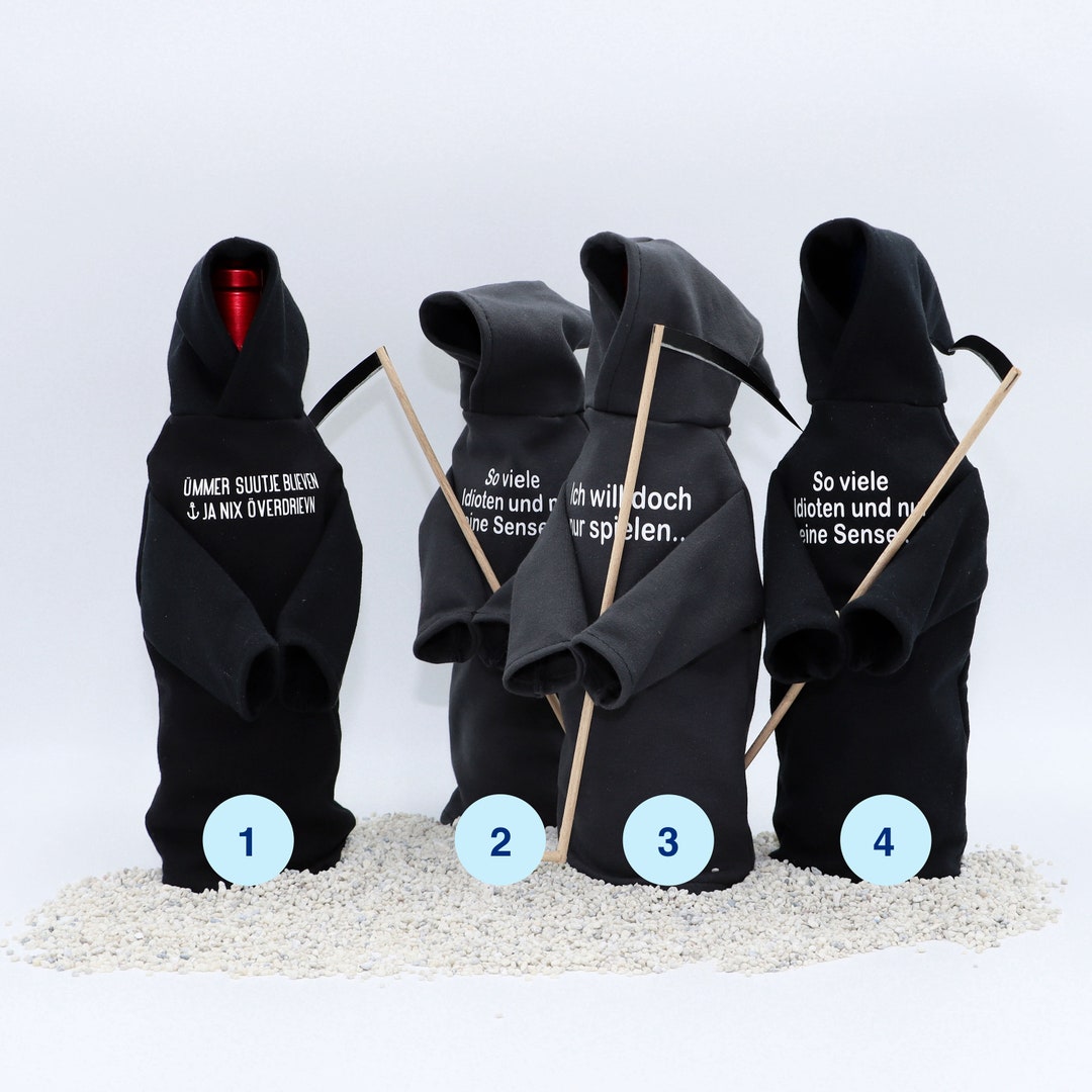 Bottle Monk Grim Reaper, Bottle Hoodie, Wine Bottle Wrap, Bottle Wrap ...