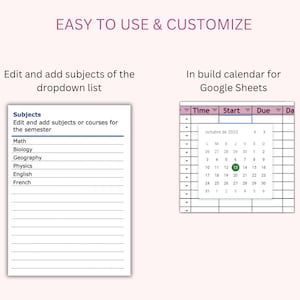ASSIGNMENT TRACKER | Google Sheets & Excel Template | Homework Planner ...