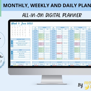 Undated WEEKLY PLANNER EDITABLE Digital Monthly and Daily - Etsy