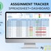 ASSIGNMENT TRACKER Google Sheets Template Homework Planner College and ...