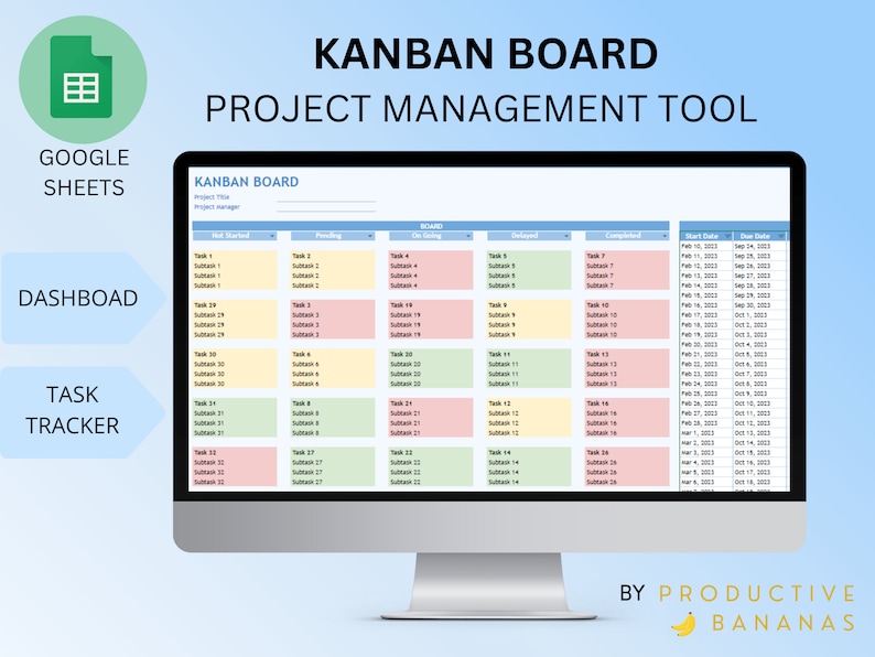 KANBAN BOARD Project Management Agile business Planner - Etsy