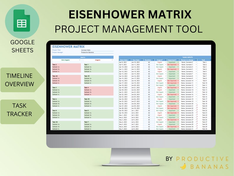 DECISION MATRIX Eisenhower Priority & Urgency Matrix - Etsy