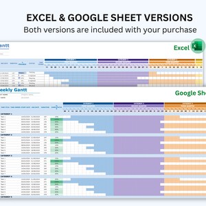 GANTT CHART | Project Management, Agile| Google Sheets & Excel Template ...