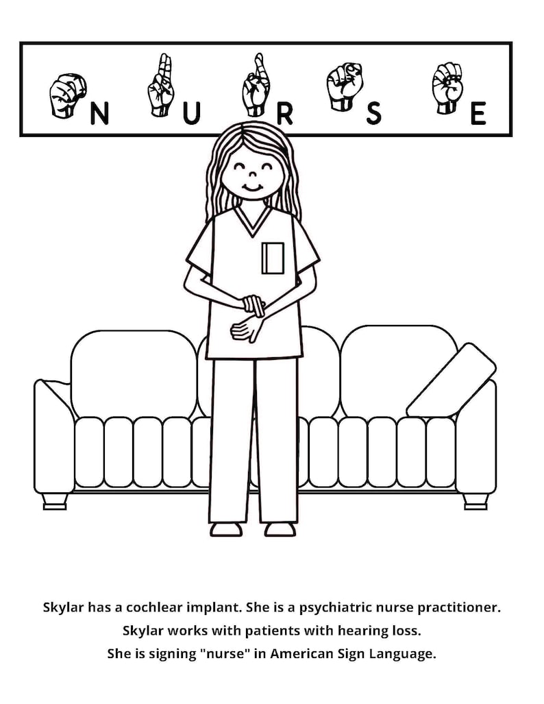 Nurse Coloring Book, Disability, Diversity, Inclusion, Disabled Nurse ...