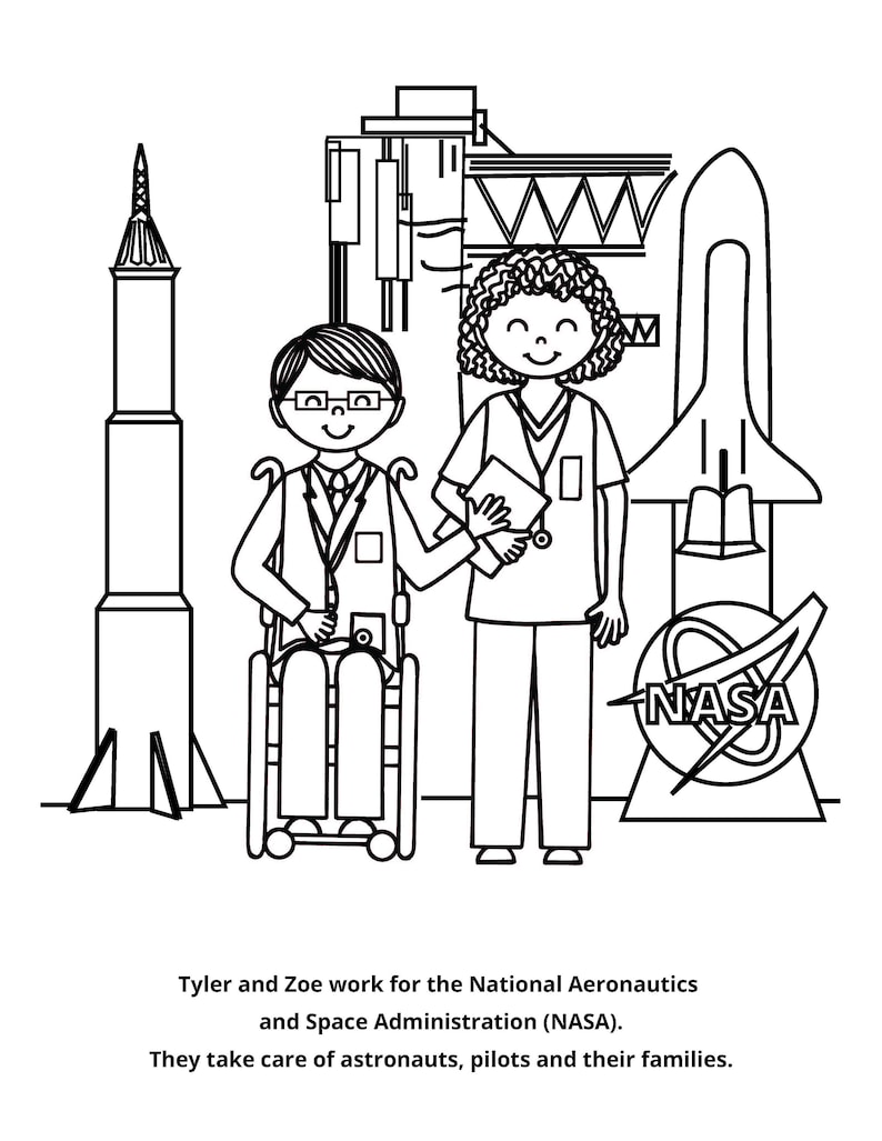 Nurse Coloring Book, Disability, Diversity, Inclusion, Disabled Nurse ...